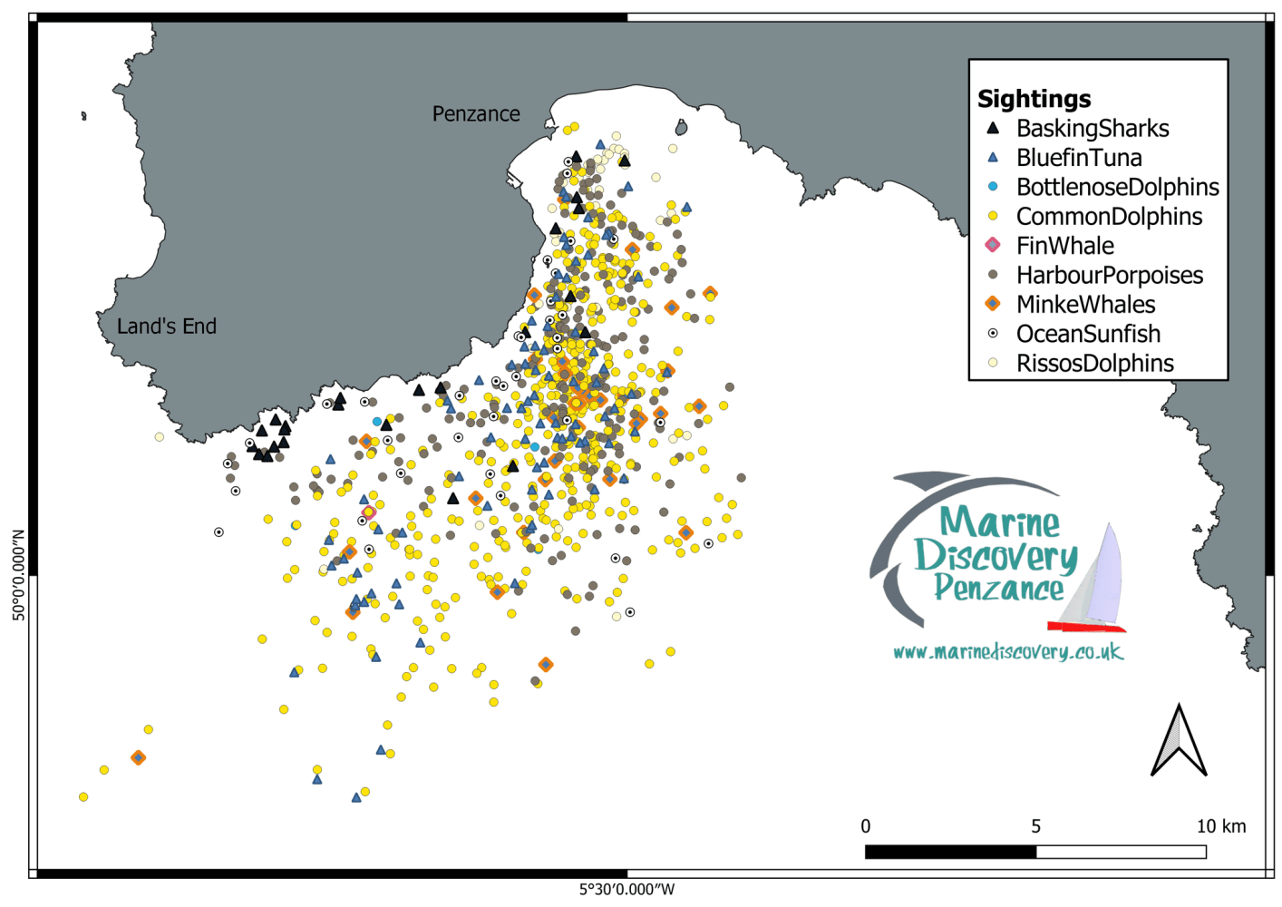 A Map Of Our Sightings In 2021 | Marinediscovery